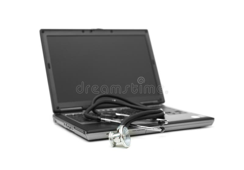 Stethoscope and laptop stock photo. Image of security - 5943308