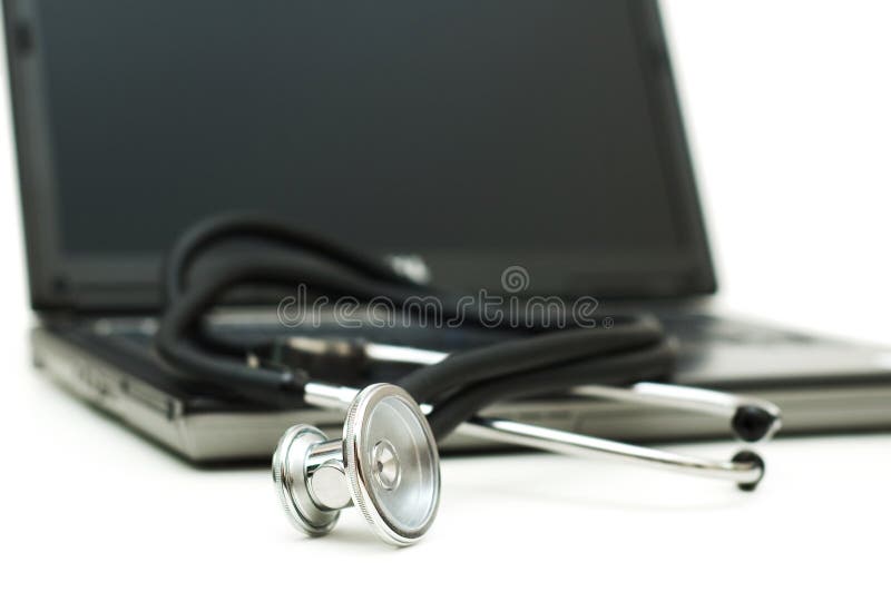 Stethoscope and laptop stock image. Image of malware, data - 5984777