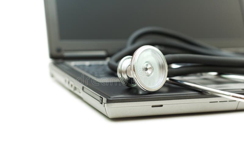 Stethoscope and laptop stock photo. Image of medical, computer - 6005892