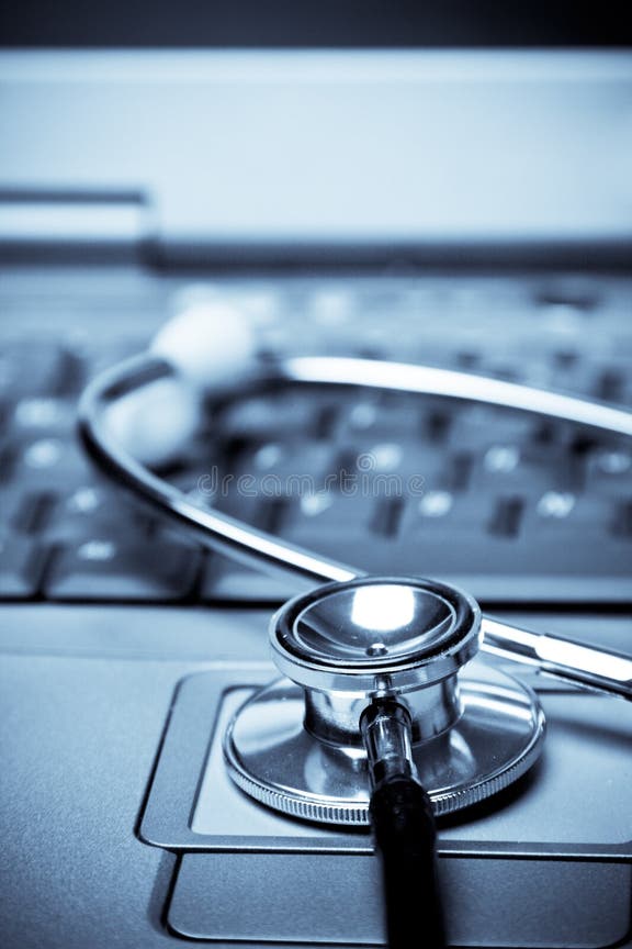 Stethoscope and laptop stock photo. Image of notebook - 6312242