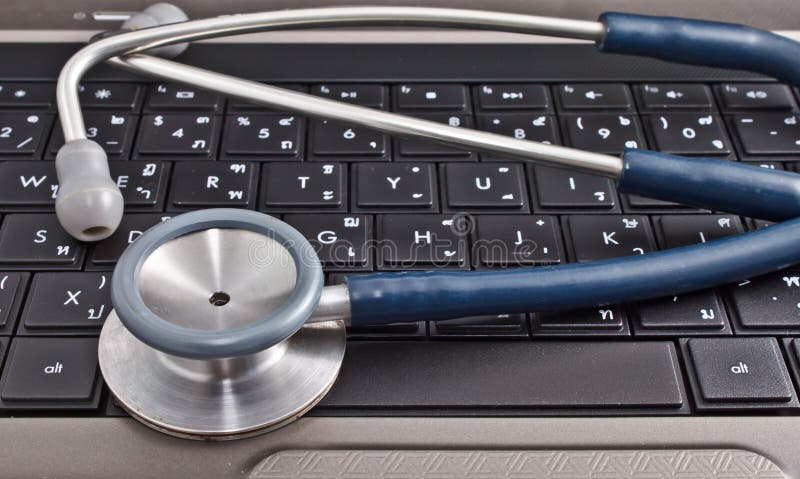 Stethoscope on a Computer Keyboard Stock Photo - Image of technology ...