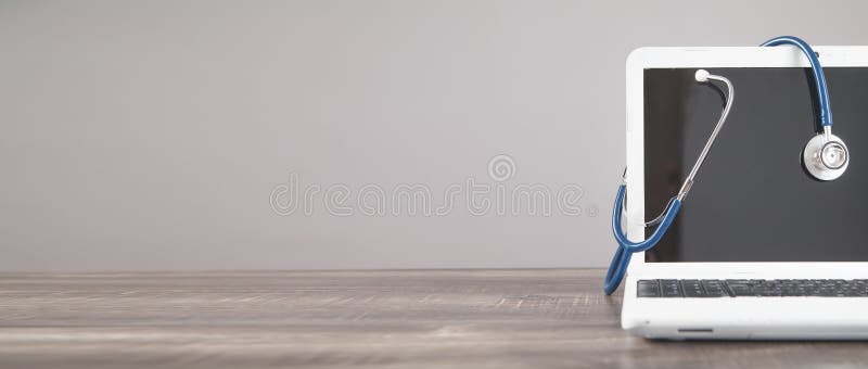 Stethoscope and Laptop Computer. Medical Stock Image - Image of laptop ...