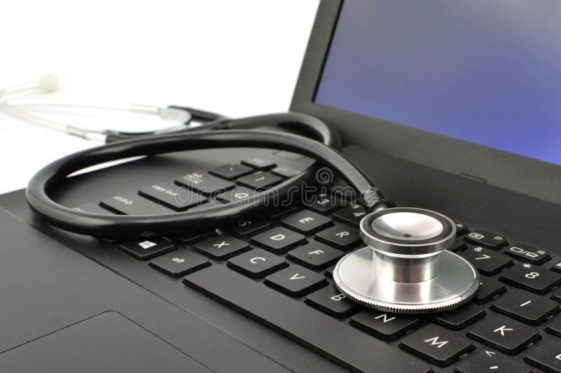 Stethoscope and laptop stock image. Image of laptop - 314471423