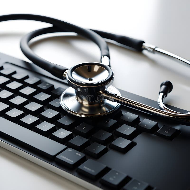 A Stethoscope and a Laptop are Placed on a Doctor S Desk Stock Image ...
