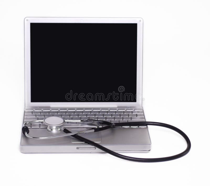 Technology And Medicine - Silver Stethoscope Over Stock Image - Image ...