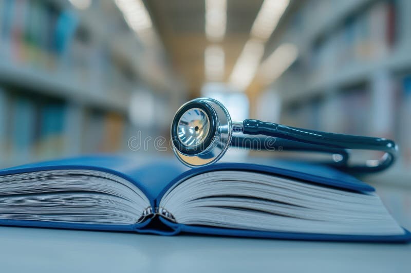 Open Medical Book with Health Icons Above Stock Image - Image of ...