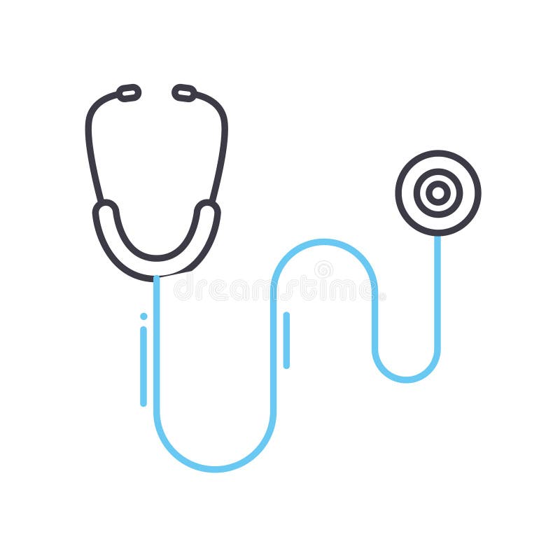 Stethoscope Line Icon, Outline Symbol, Vector Illustration, Concept ...