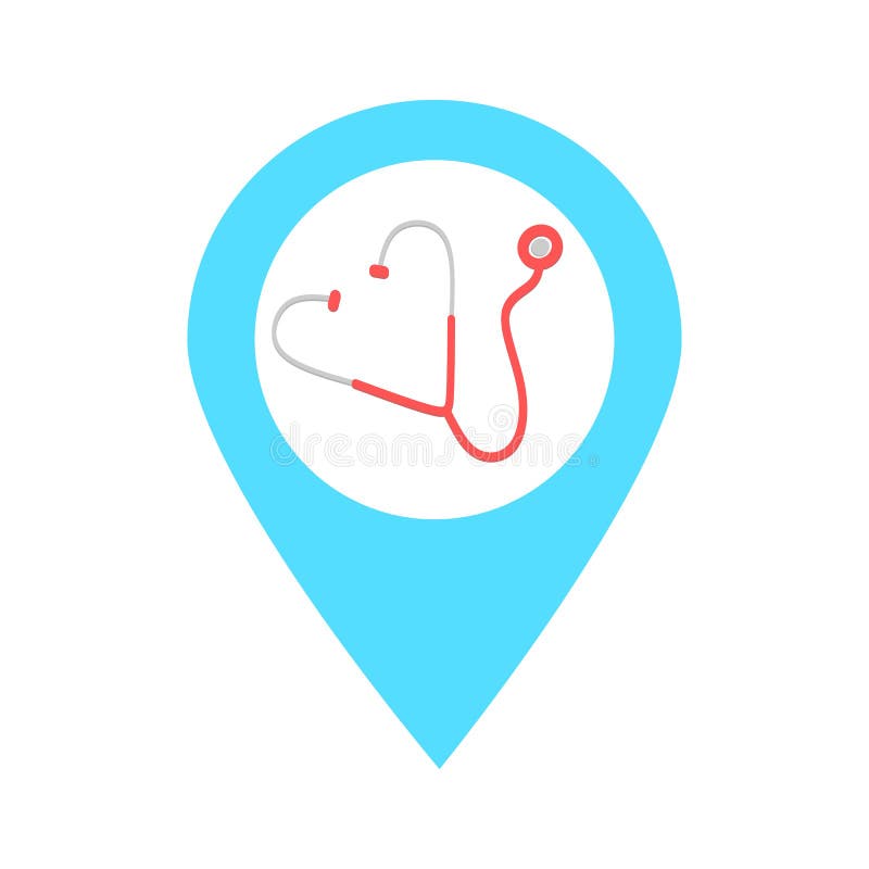 Stethoscope Location Map Pin Icon. Element of Map Point for Mobile ...
