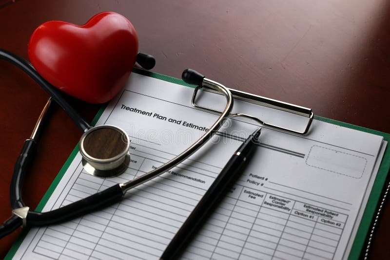 Stethoscope Medical Documents Pen Stock Photo - Image of examination ...