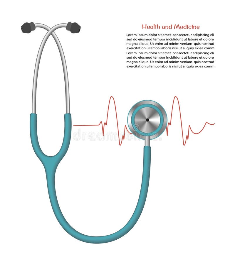 Red Stethoscope. Medical Equipment for Heart Rate Measurement Stock ...