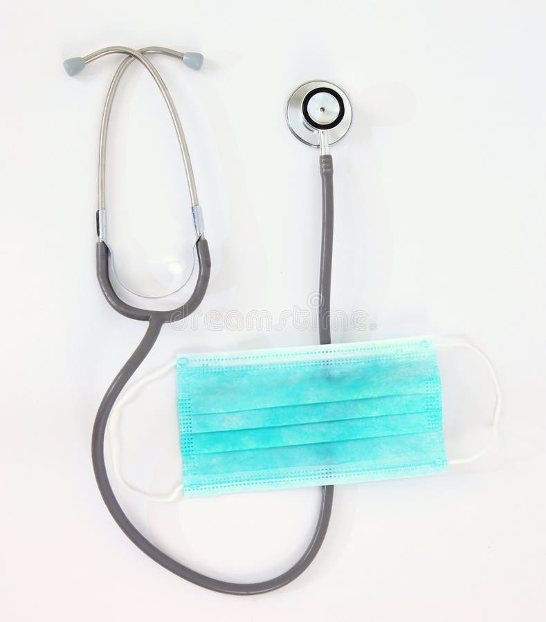 Stethoscope and Medical Green Mask Stock Photo - Image of device ...