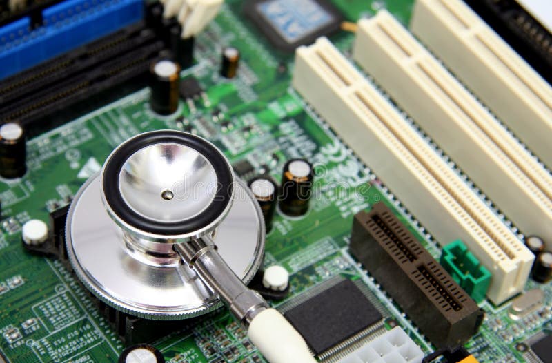 Stethoscope and Computer Parts Stock Photo - Image of nurse, care: 4169418