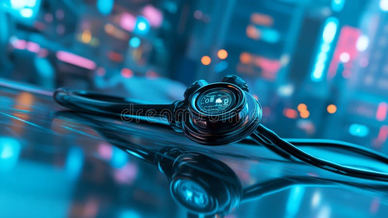 A Stethoscope Near a Digital Tablet Featuring a Virtual Patient File ...