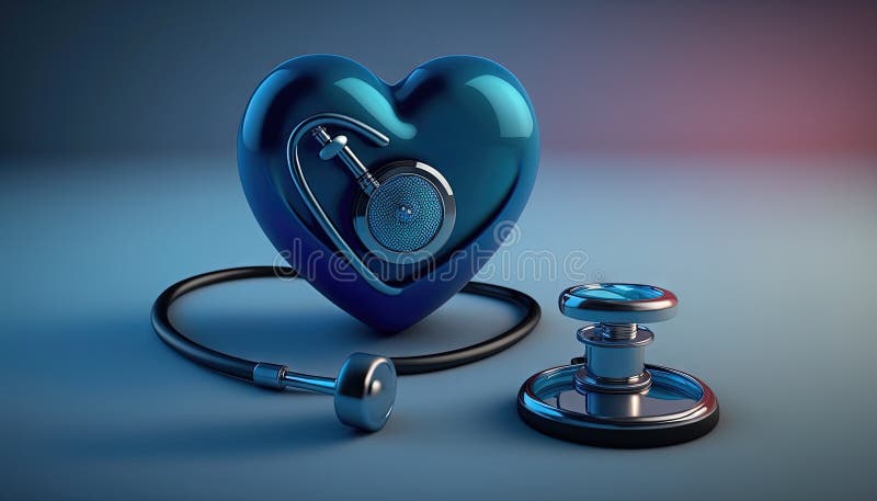 A Stethoscope Next To a Heart Shaped Object. Stock Illustration ...