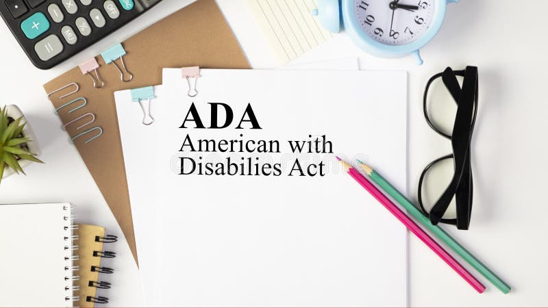 Notebook and Pencil with ADA Americans with Disabilities Act Words As ...