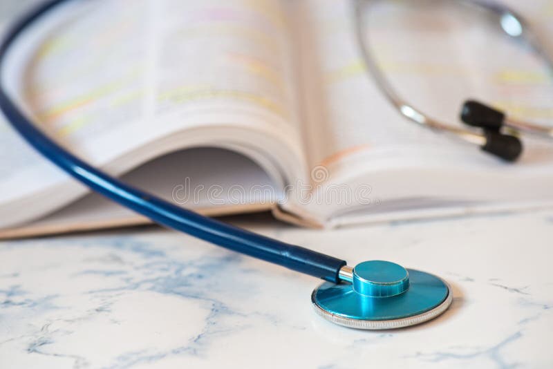 Stethoscope on the Pages of a Text Book Stock Image - Image of pulse ...