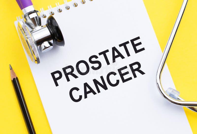 Stethoscope and Pencil Resting on Notebook with Prostate Cancer Written ...
