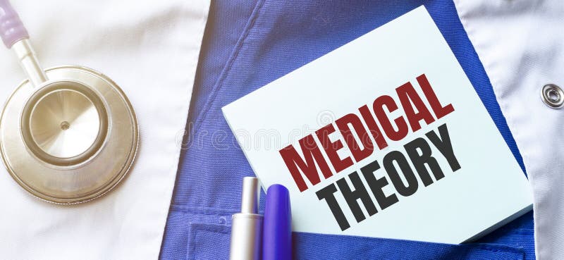 Stethoscope, Pens and Note with Text MEDICAL THEORY on the Doctor ...