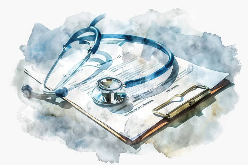 A Stethoscope Placed on a Piece of Paper Stock Photo - Image of ...