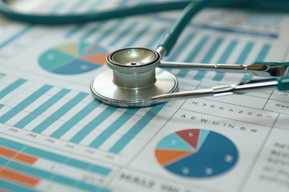 Stethoscope Resting on Geometric Chart Shapes Stock Illustration ...