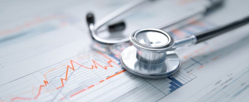 The Stethoscope Resting on Medical Charts and Graphs for Health ...