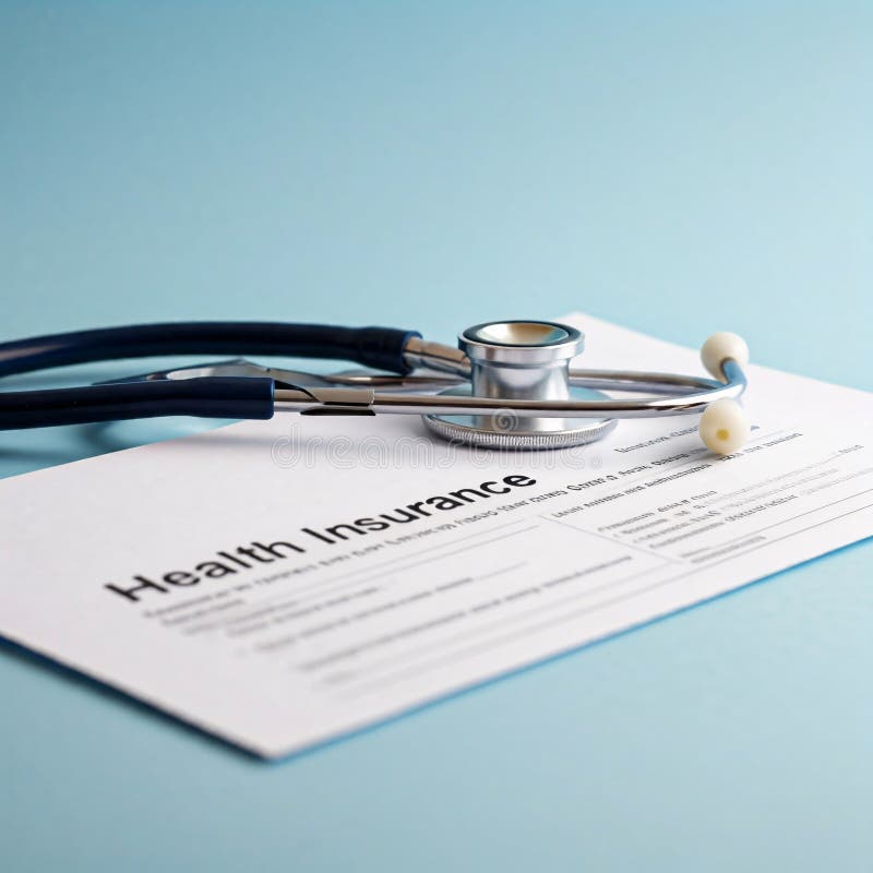 A Stethoscope Rests on a Stack of Medical Documents, Illuminated by ...