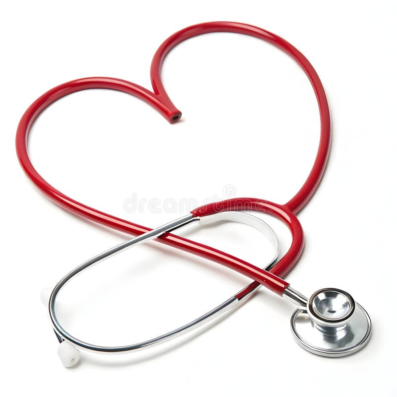 Stethoscope in the Shape of a Heart Isolated on White Background Stock ...