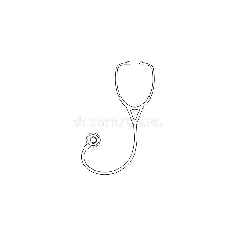 Stethoscope. Flat Vector Icon Stock Vector - Illustration of medicine ...