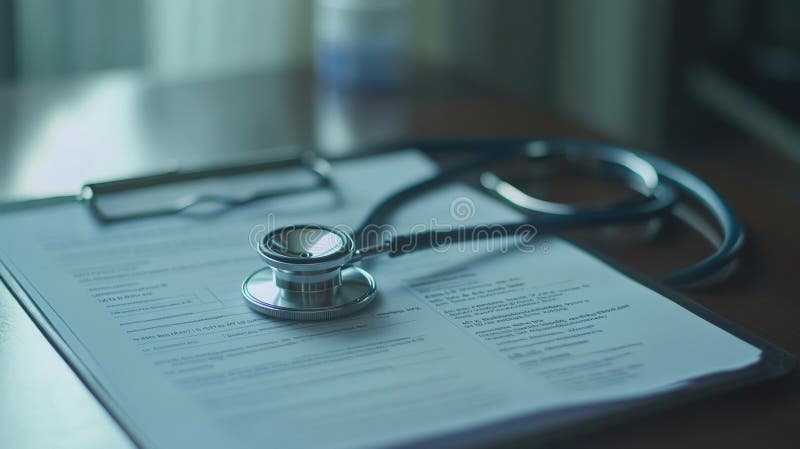 A Stethoscope Sitting on Top of a Piece of Paper Stock Illustration ...