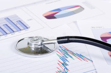 Stethoscope on a Stock Chart - Market Analysis Stock Image - Image of ...