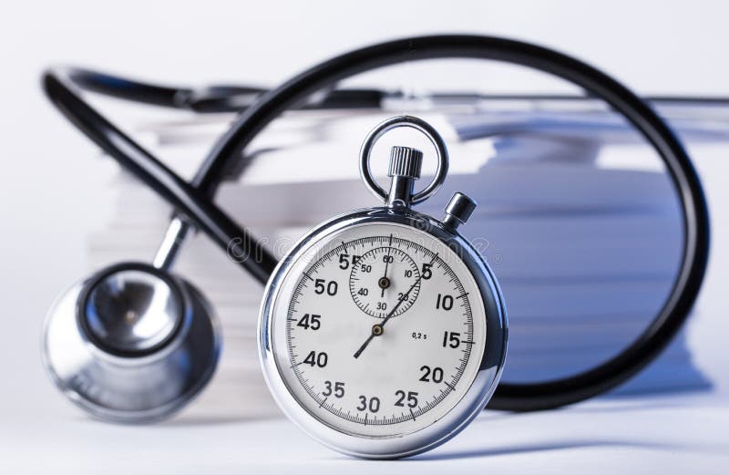 Stethoscope and stopwatch stock photo. Image of cardiology - 26682060