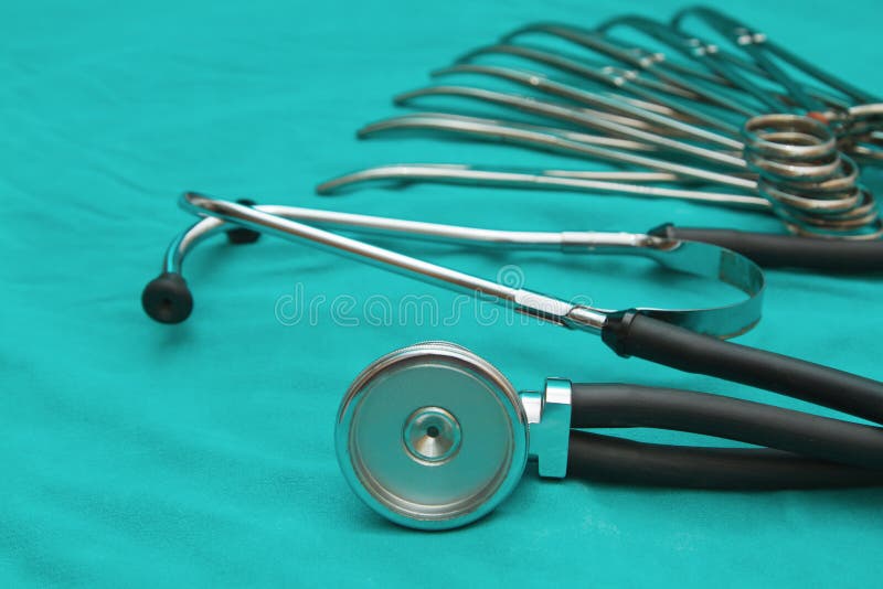 Stethoscope and Surgery Instrument Set Stock Image - Image of medical ...