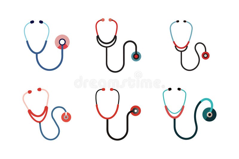 Stethoscope Vector Art Illustration Icon Set Stock Vector ...