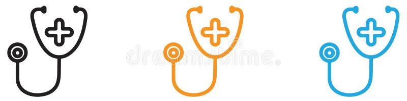 Stethoscope Vector Logo Set Collection for Web App Ui Stock Vector ...