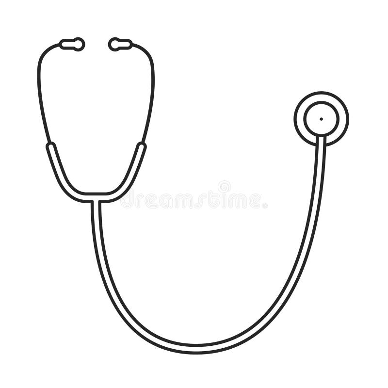 Stethoscope Outline Vector stock vector. Illustration of icon - 315612207