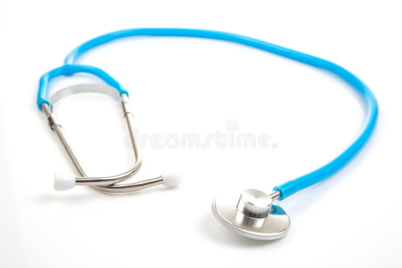 Stethoscope on a White Background. Heart Rate Medical Instrument Stock ...