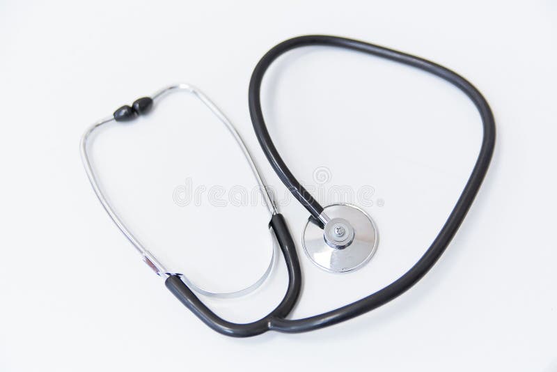 Stethoscope on white stock photo. Image of hear, heartbeat - 74683822