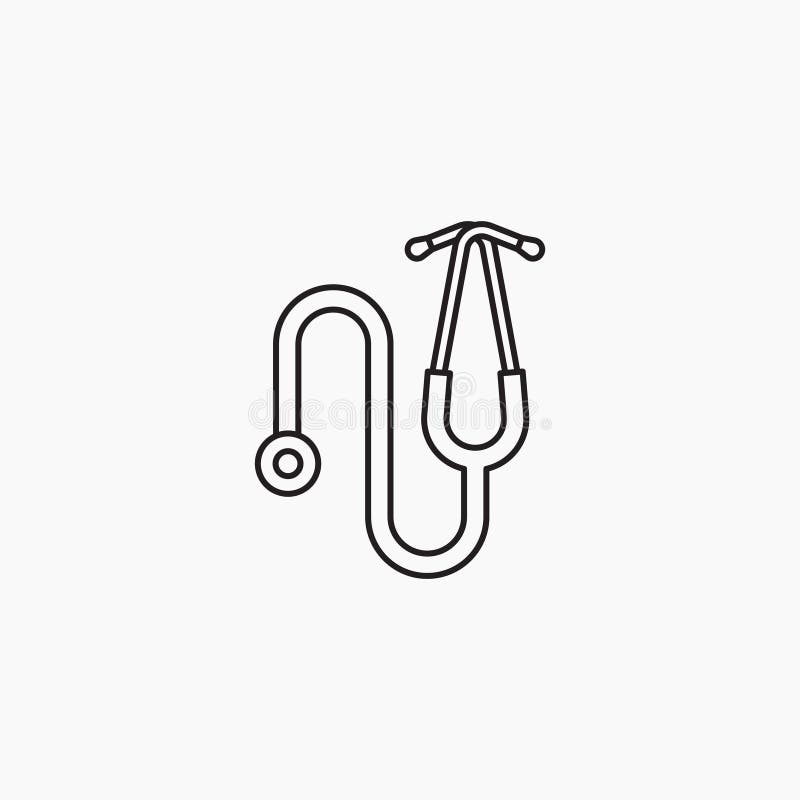 Stethoscopeline in Thin Line Black Color. Flat Simple Vector Symbols ...