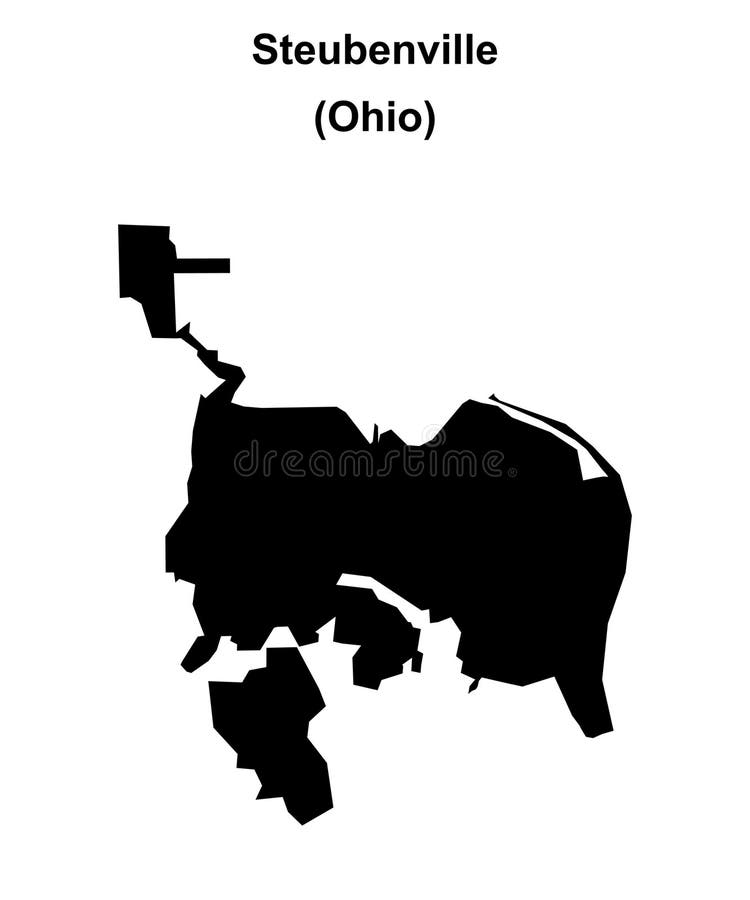 Steubenville outline map stock vector. Illustration of icon - 357493994