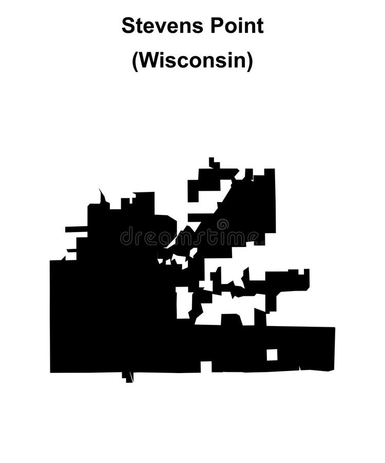 Stevens Point outline map stock vector. Illustration of empty - 357625496