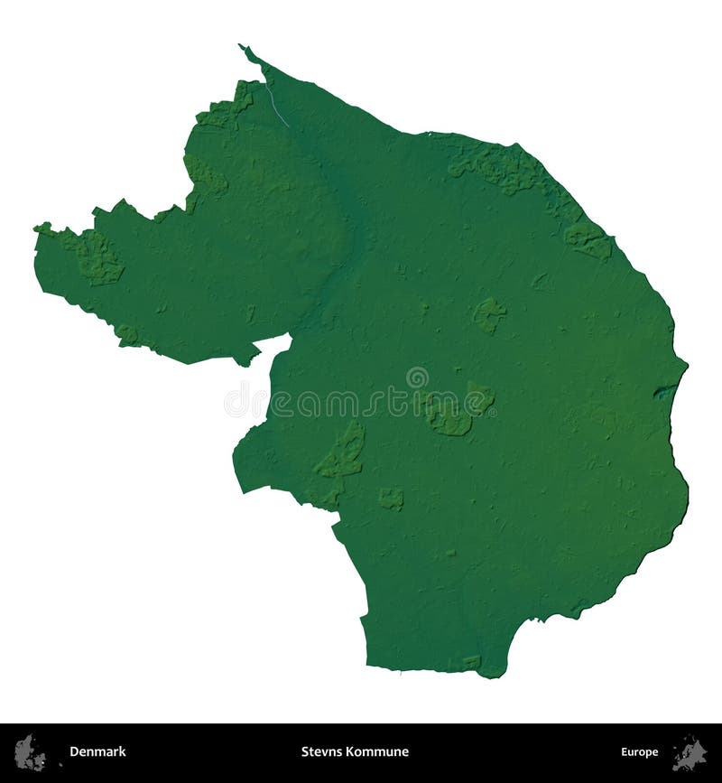 Stevns Kommune, Denmark, Isolated on White. Physical Stock Illustration ...