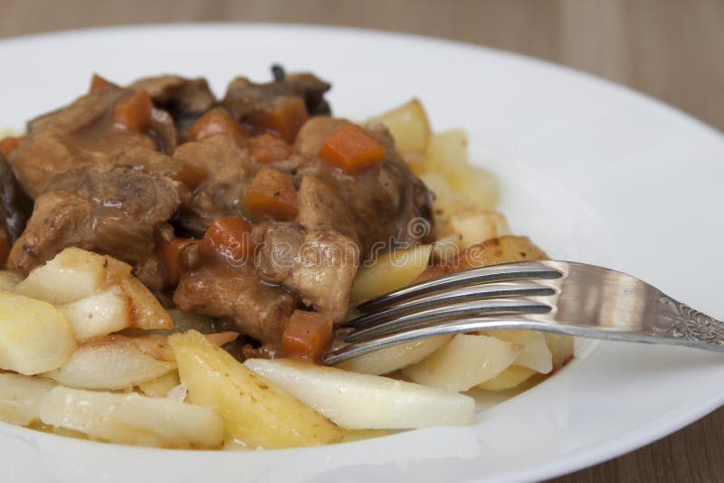 Stew with dried mushrooms stock image. Image of national - 35637579