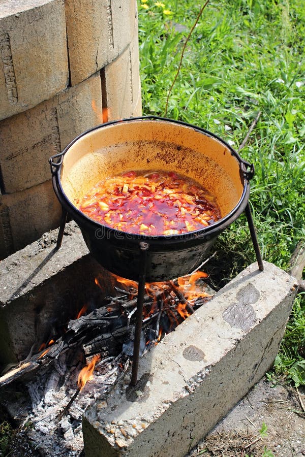 Stew in the Pot on the Fire. Stock Photo - Image of black, cooking ...
