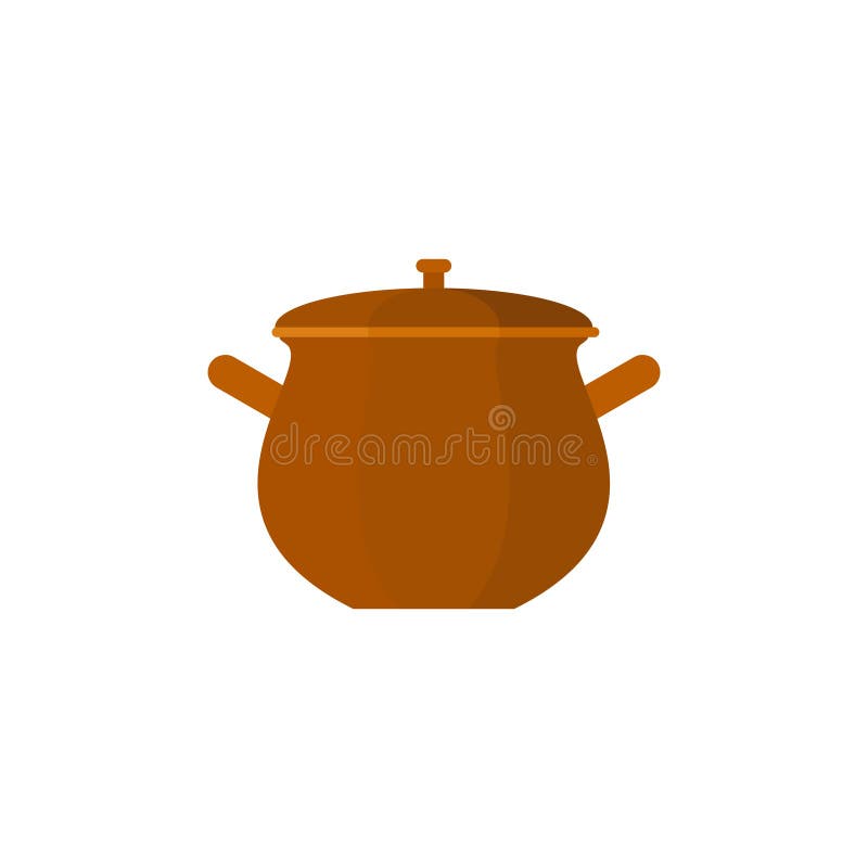 Stew Pot Kitchen Tools Flat Design Vector Illustration. Kitchenware ...