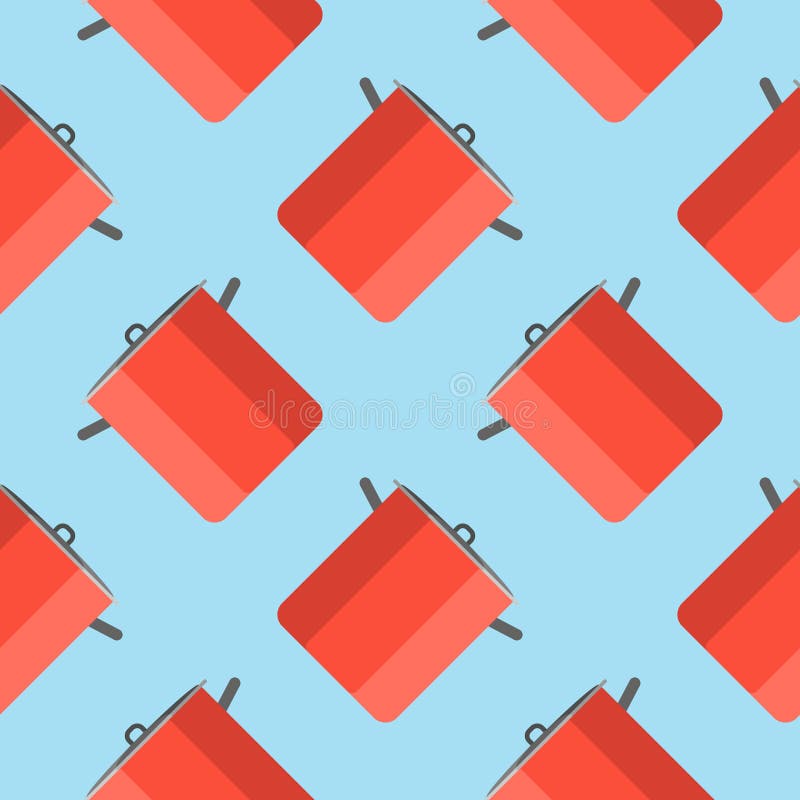 Stew Pot Seamless Pattern. Kitchenware Vector Illustration Stock Vector ...