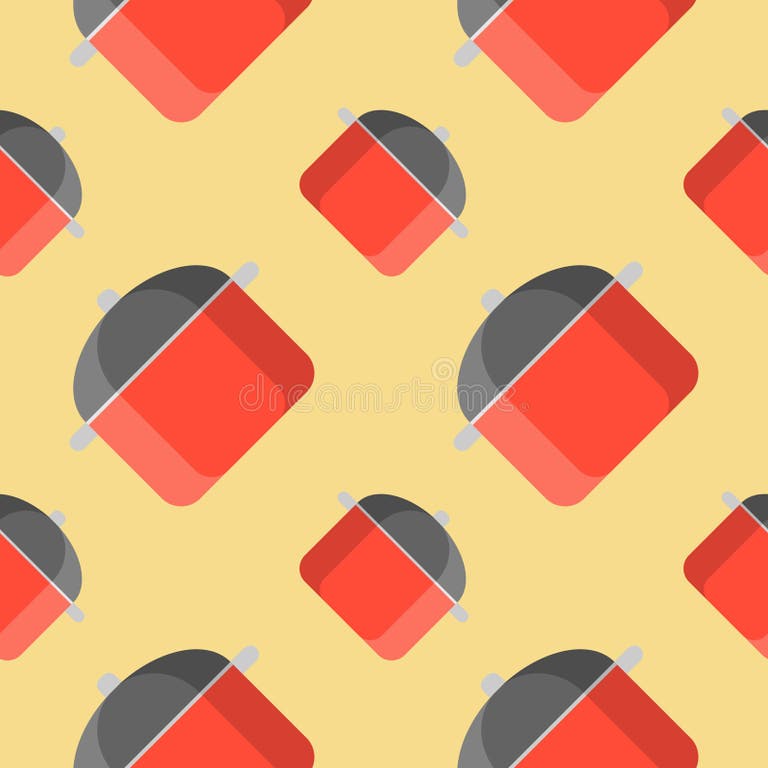 Stew Pot Seamless Pattern. Kitchenware Vector Illustration Stock Vector ...