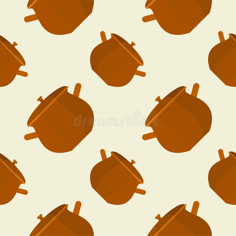 Stew Pot Seamless Pattern. Kitchenware Vector Illustration Stock Vector ...