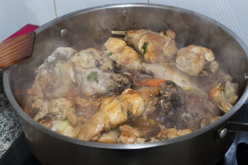 Stew of rabbit, cooking stock image. Image of delicatessen - 116008617
