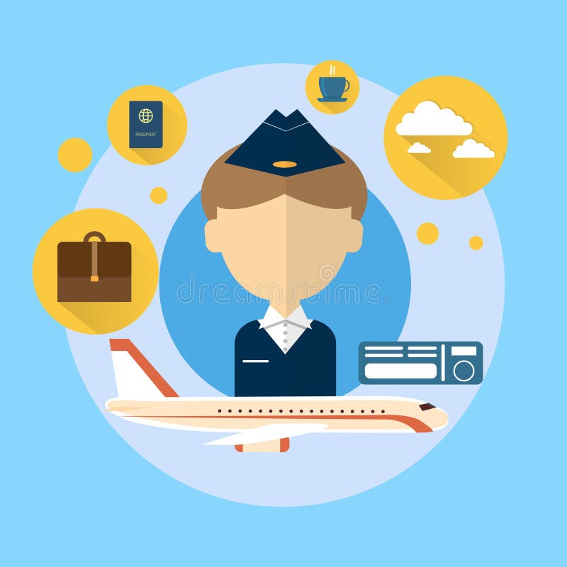 Steward Airport Crew Icon stock vector. Illustration of airport - 77157602