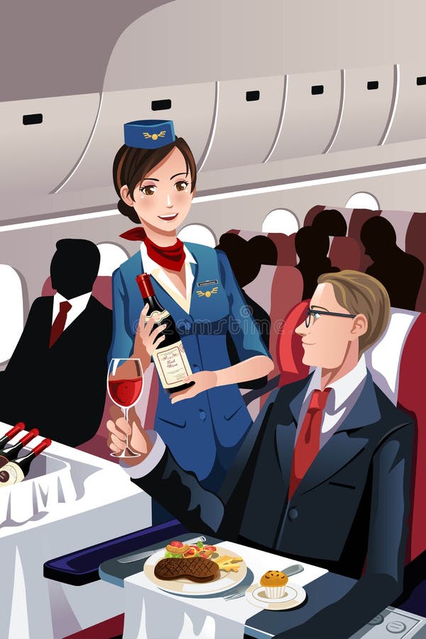 Steward (hôtesse De L'air) Dans Un Avion Illustration de Vecteur ...